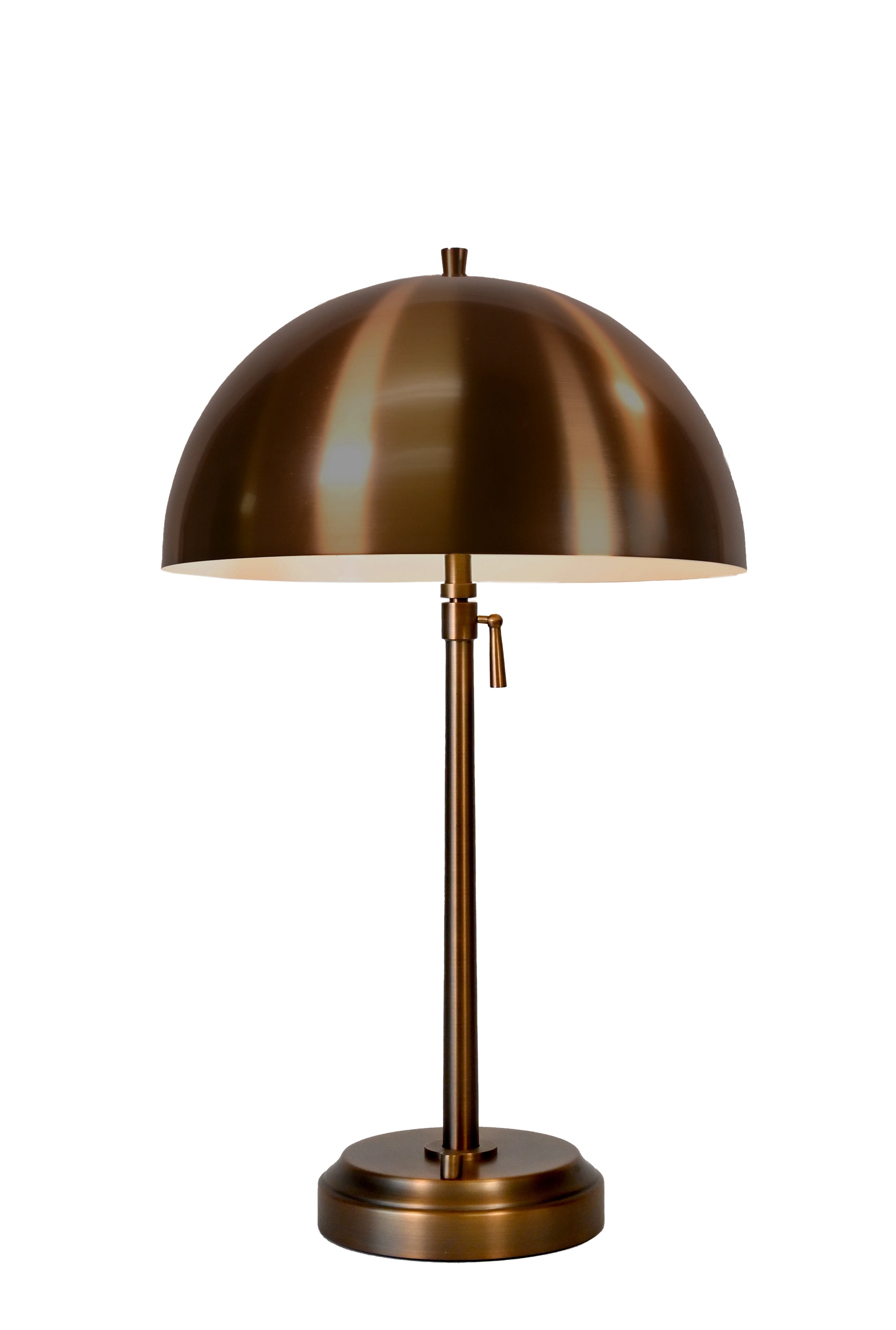 Alexis Cordless Table Lamp - Dark Antique Brass finish with metal dome ...
