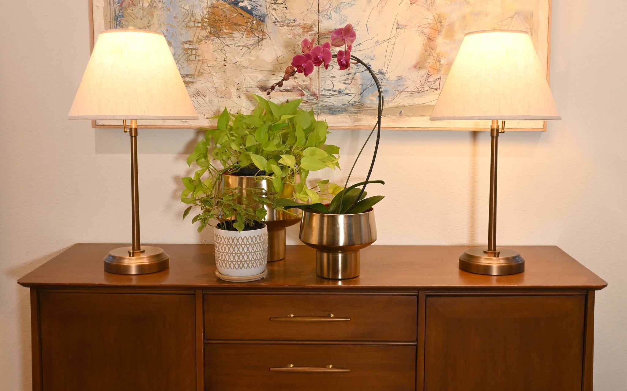 Alexis Cordless Table Lamp - Dark Antique Brass Empire Shade