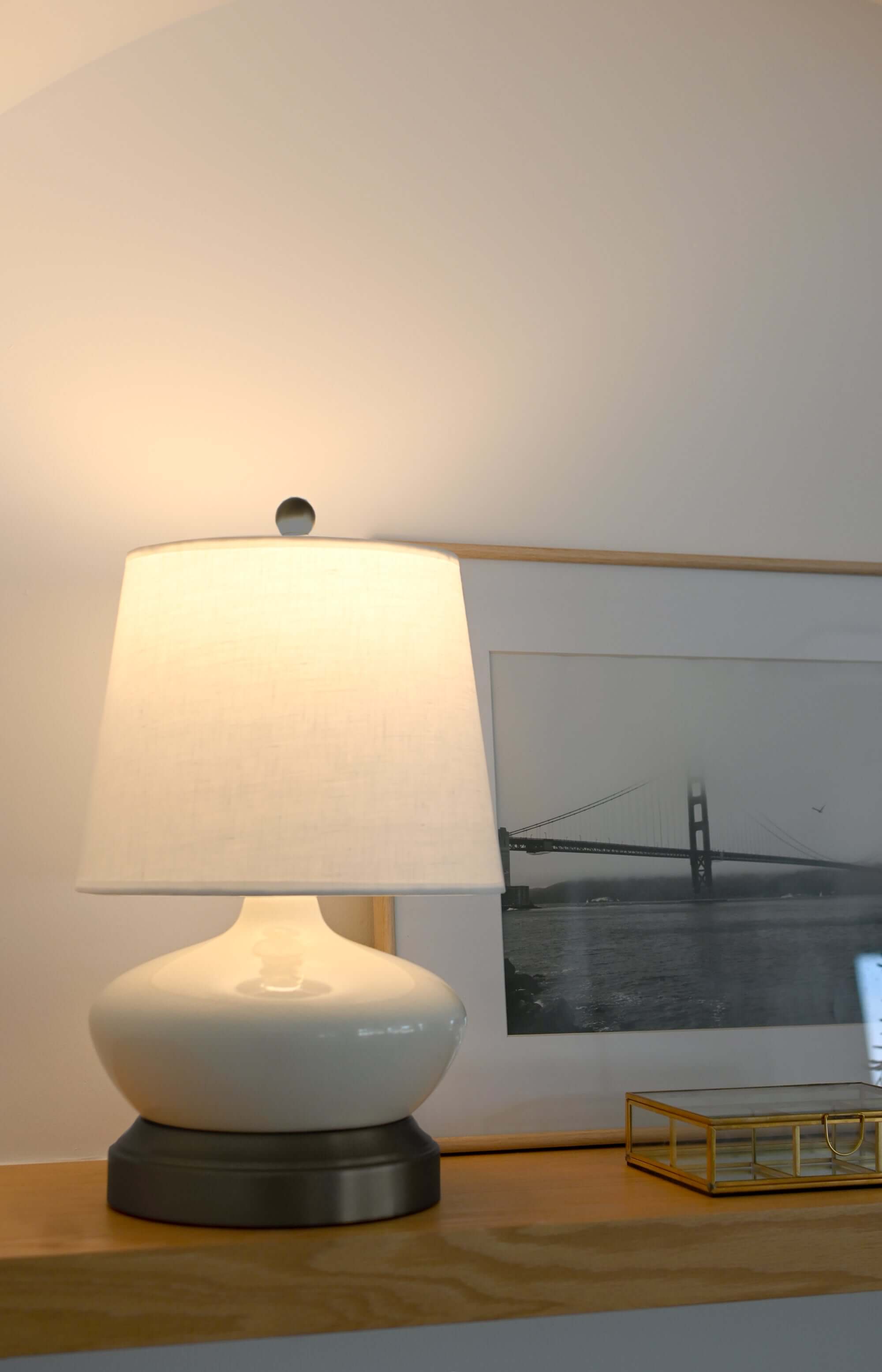 Bella Ivory Black Small Cordless Lamp - Made in the USA