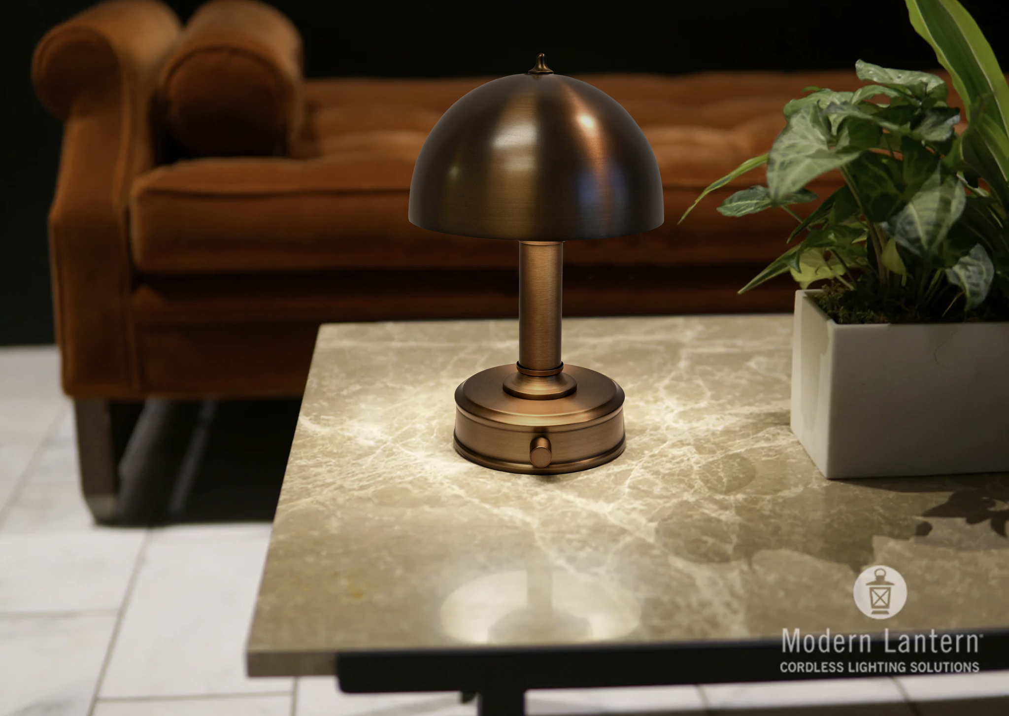 Mini Tito Cordless Lamp - Dark Antique Brass